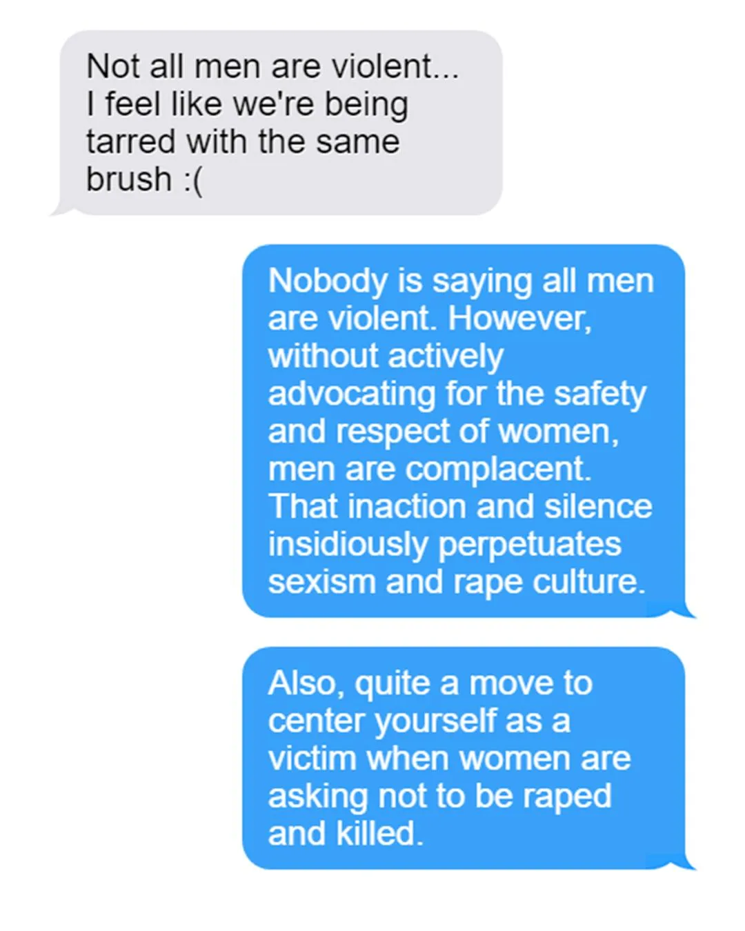 Not All Men: To All The Men Who Get Defensive, Let's Talk