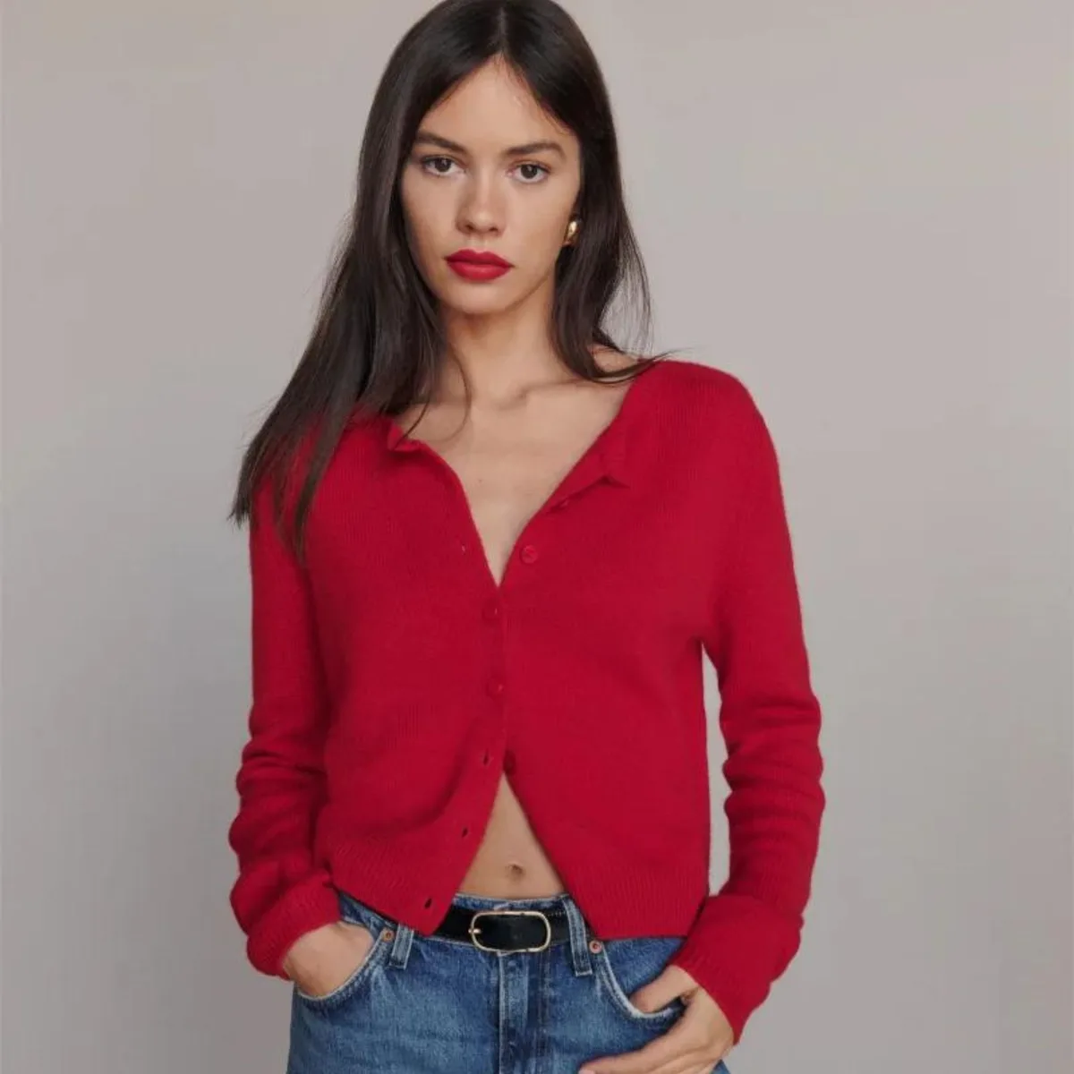 Red Cardigans & Sweaters Are Everywhere This Winter | ELLE