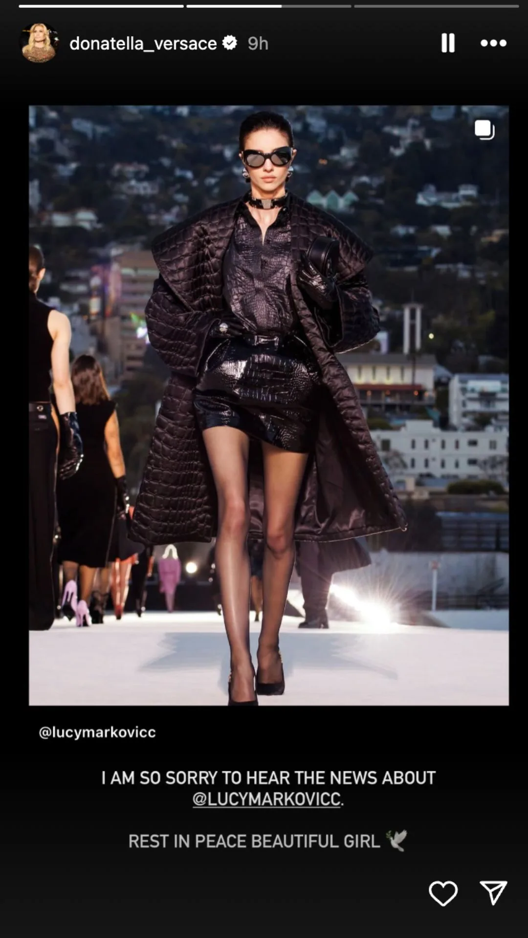 Versace Leads Tributes For Australian Model Lucy Markovic, Dead At Age 27