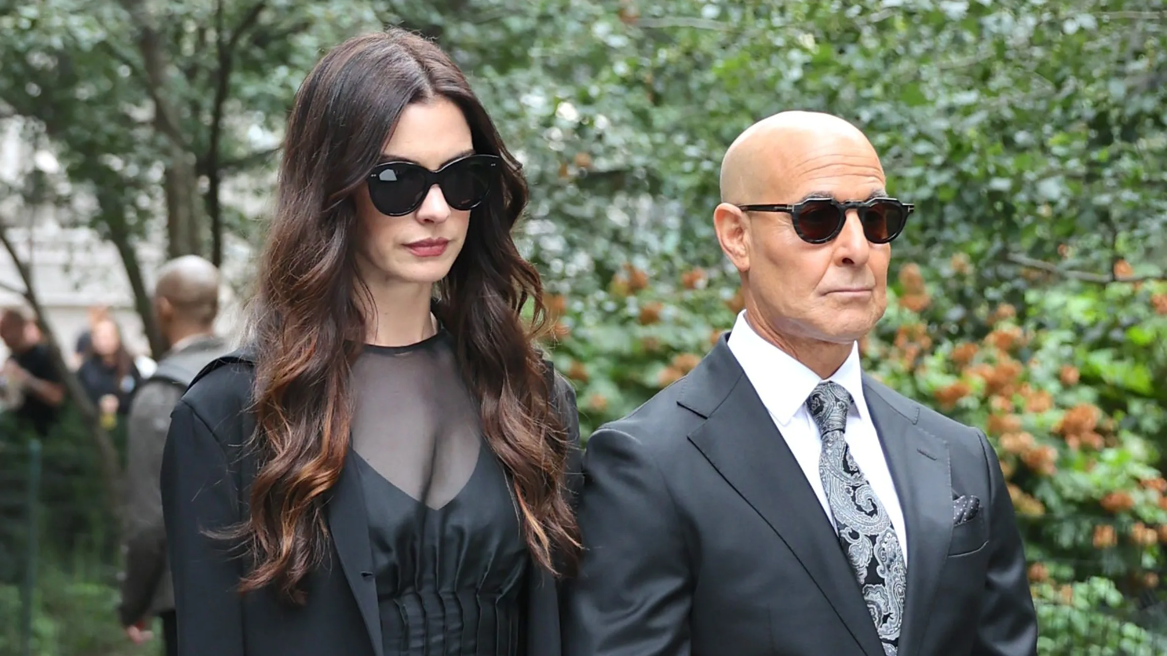 Anne Hathaway And Stanley Tucci Just Filmed A Funeral Scene?