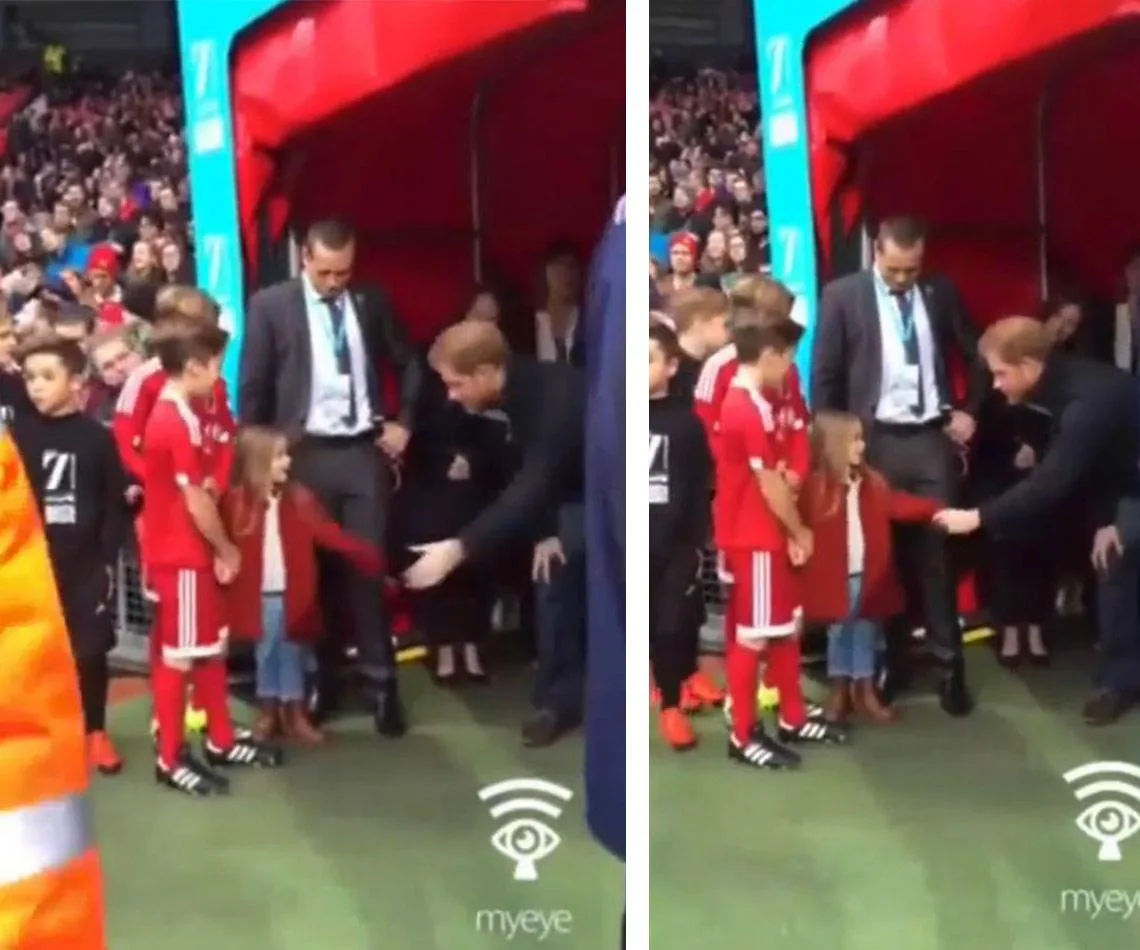 Harper Beckham meets Prince Harry
