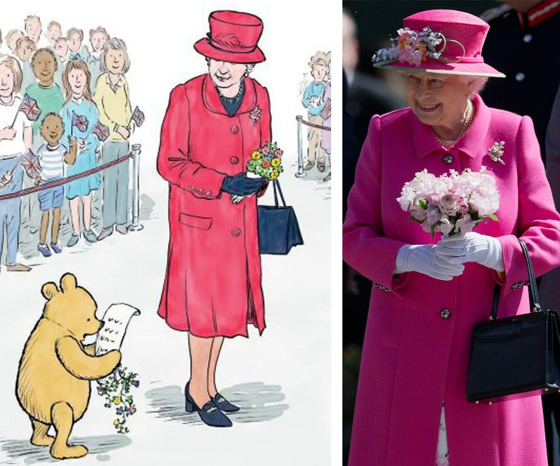 Prince George and the Queen meet Winnie the Pooh!