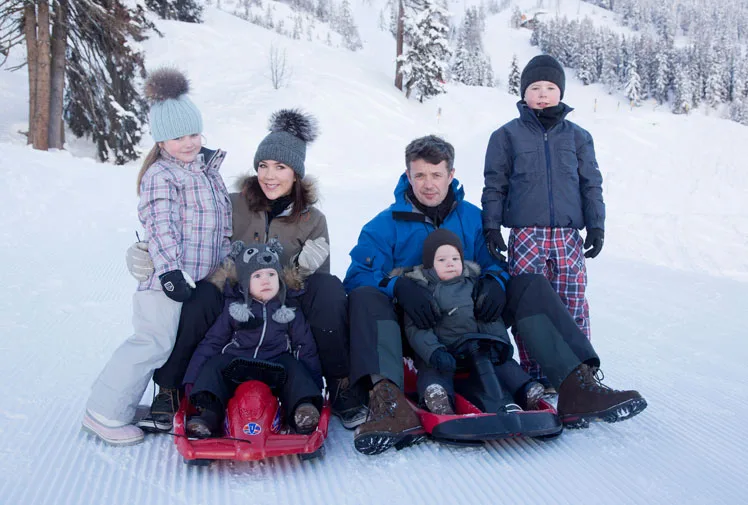 Swiss miss: Princess Mary and kids hit the snow