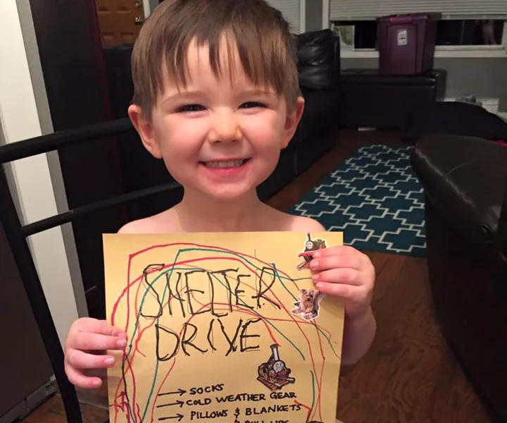 Adorable three-year-old inspired to help homeless