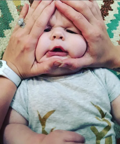 Bizarre squashed baby face Instagram trend