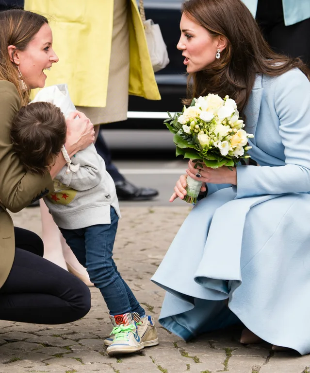 Duchess Kate consoles young boy on visit to Luxembourg