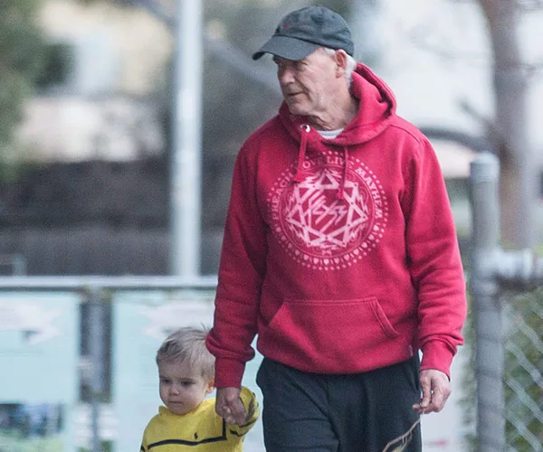 Gary Sweet heads to the park with son Frederic