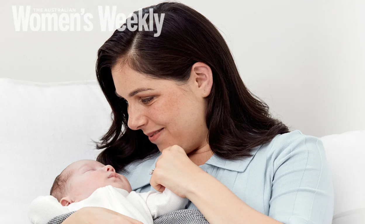 Nas Campanella introduces her baby Lachlan to The Weekly