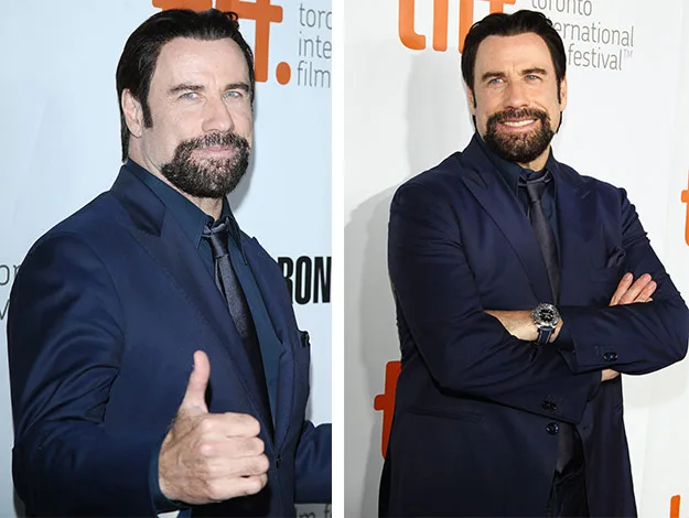John Travolta unveils bizarre facial hair