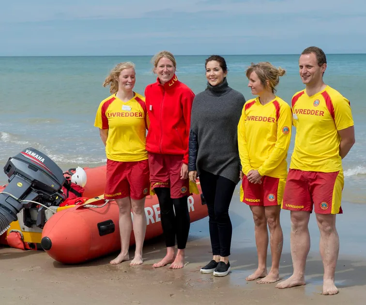 Princess Mary spends time with Danish lifeguards