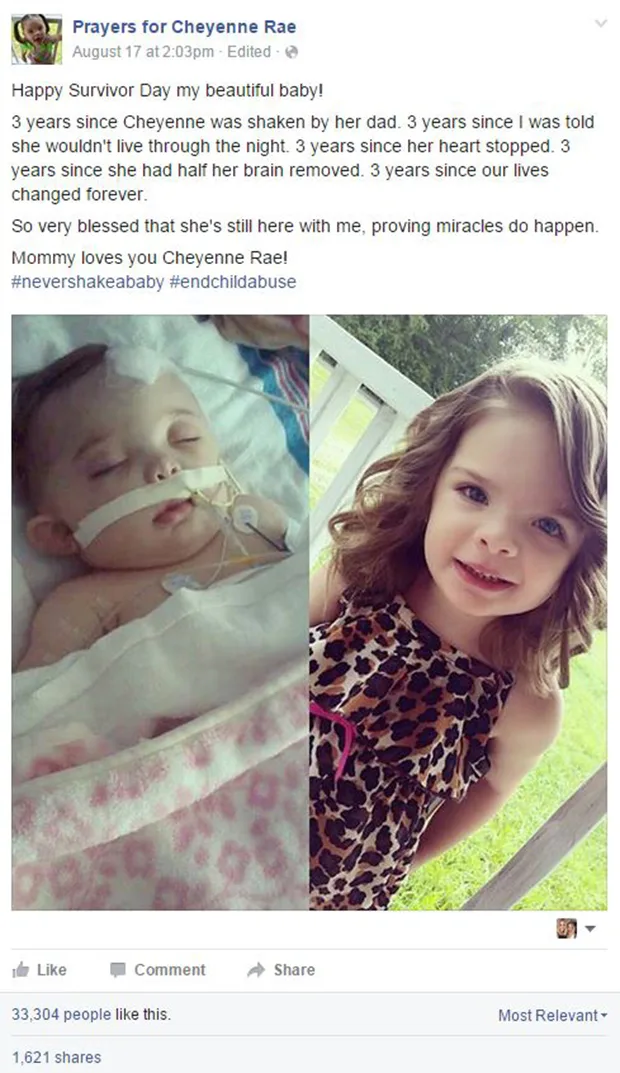 Mum celebrates miracle baby, survived dad shaking her