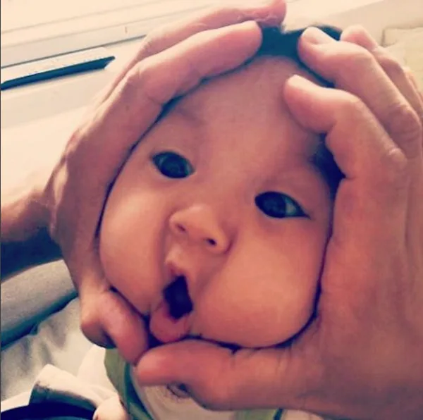 Bizarre squashed baby face Instagram trend