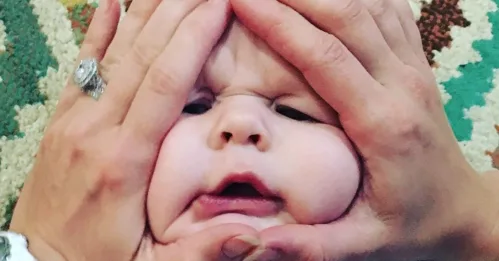 Bizarre squashed baby face Instagram trend