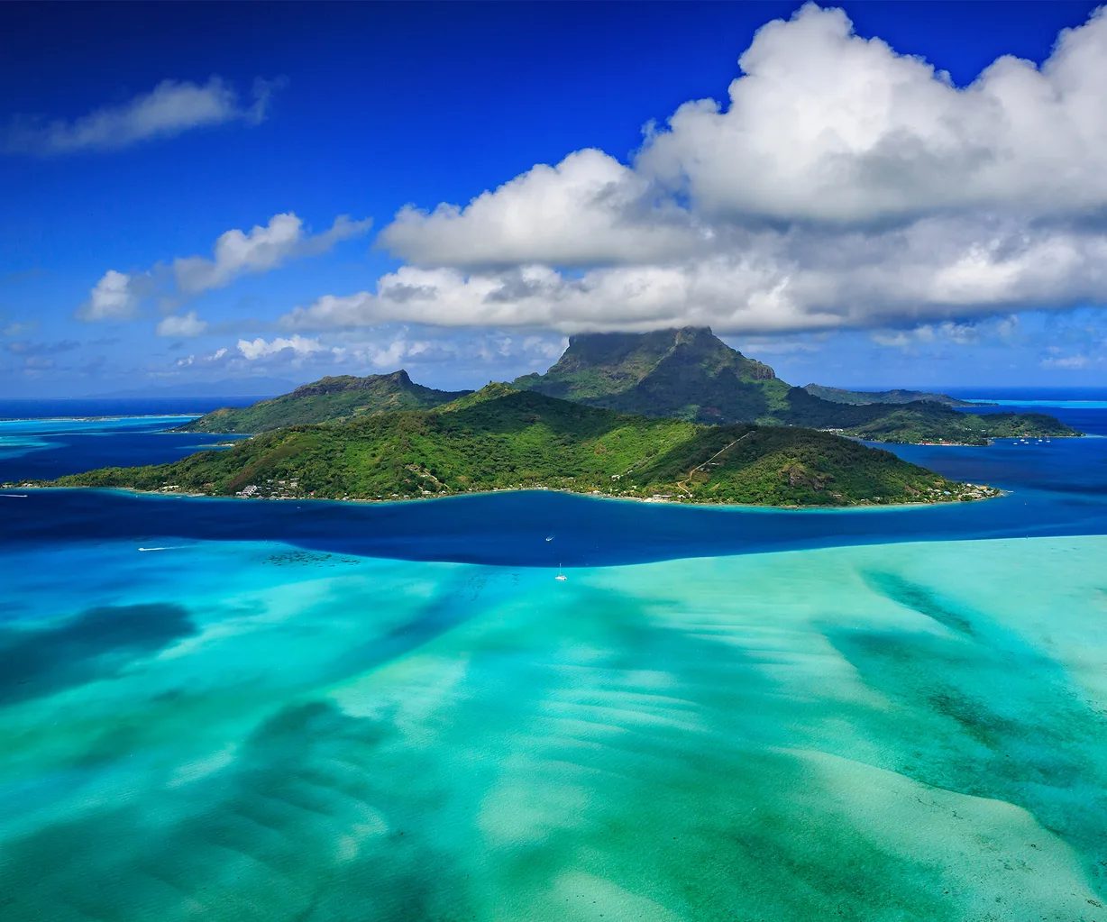 Karl Stefanovic and Jasmine Yarbrough in Bora Bora
