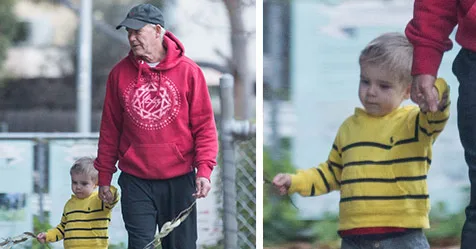 Gary Sweet heads to the park with son Frederic