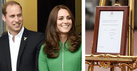 Royal Baby announcement posted outside Buckingham Palace