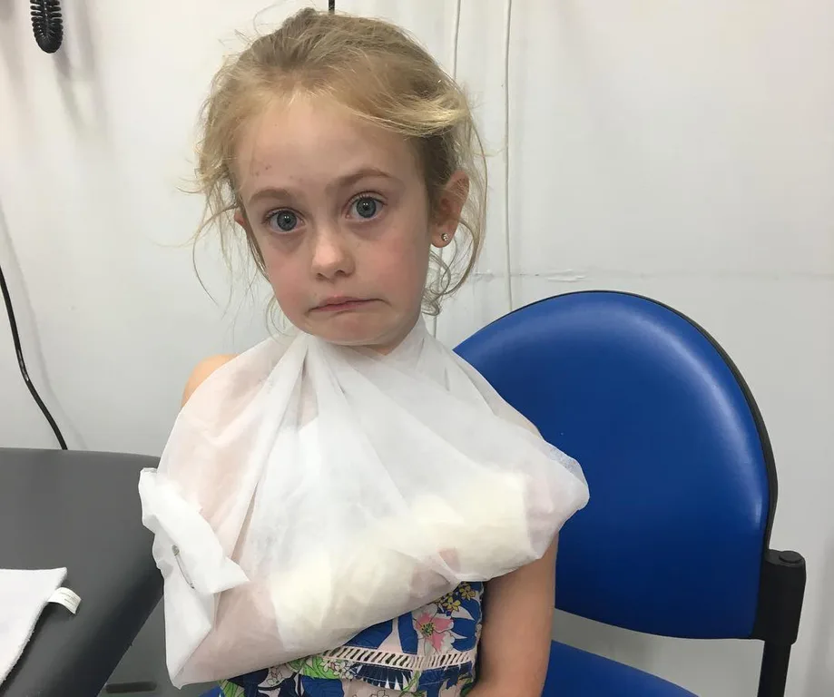 Grant Denyer's daughter Sailor hospitalised with broken wrist