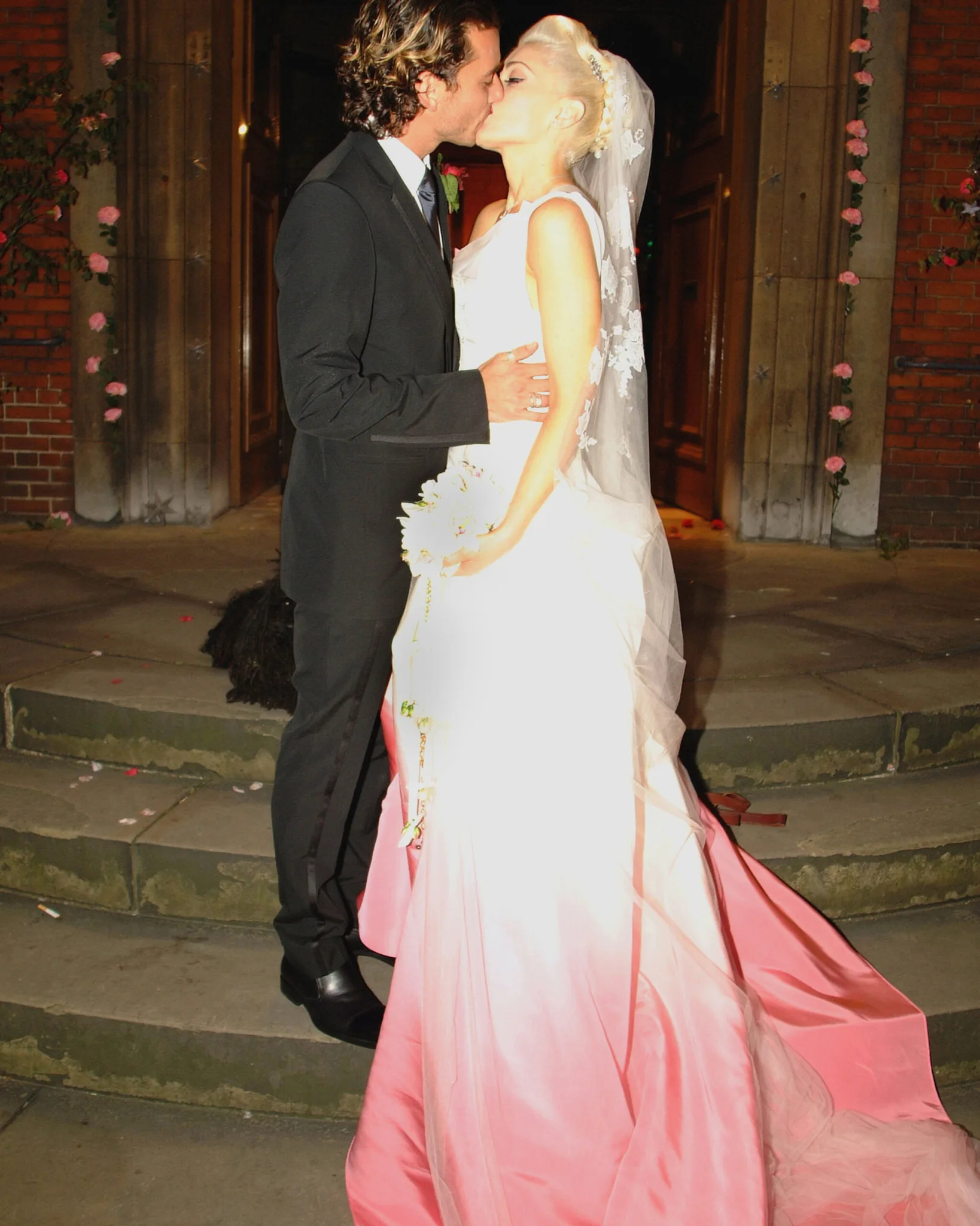 15 celebrity brides in non-white wedding dresses