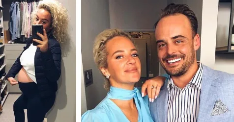 Ash Pollard gives birth to her first child with partner Pete