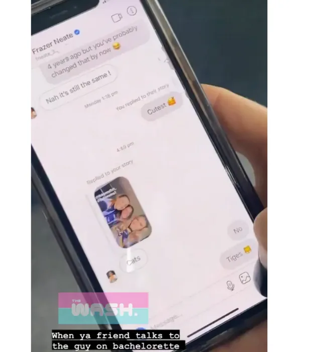 Bachelorette's Frazer spotted messaging another woman