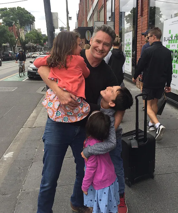 Inside Dave 'Hughesy' Hughes' family life with his three kids