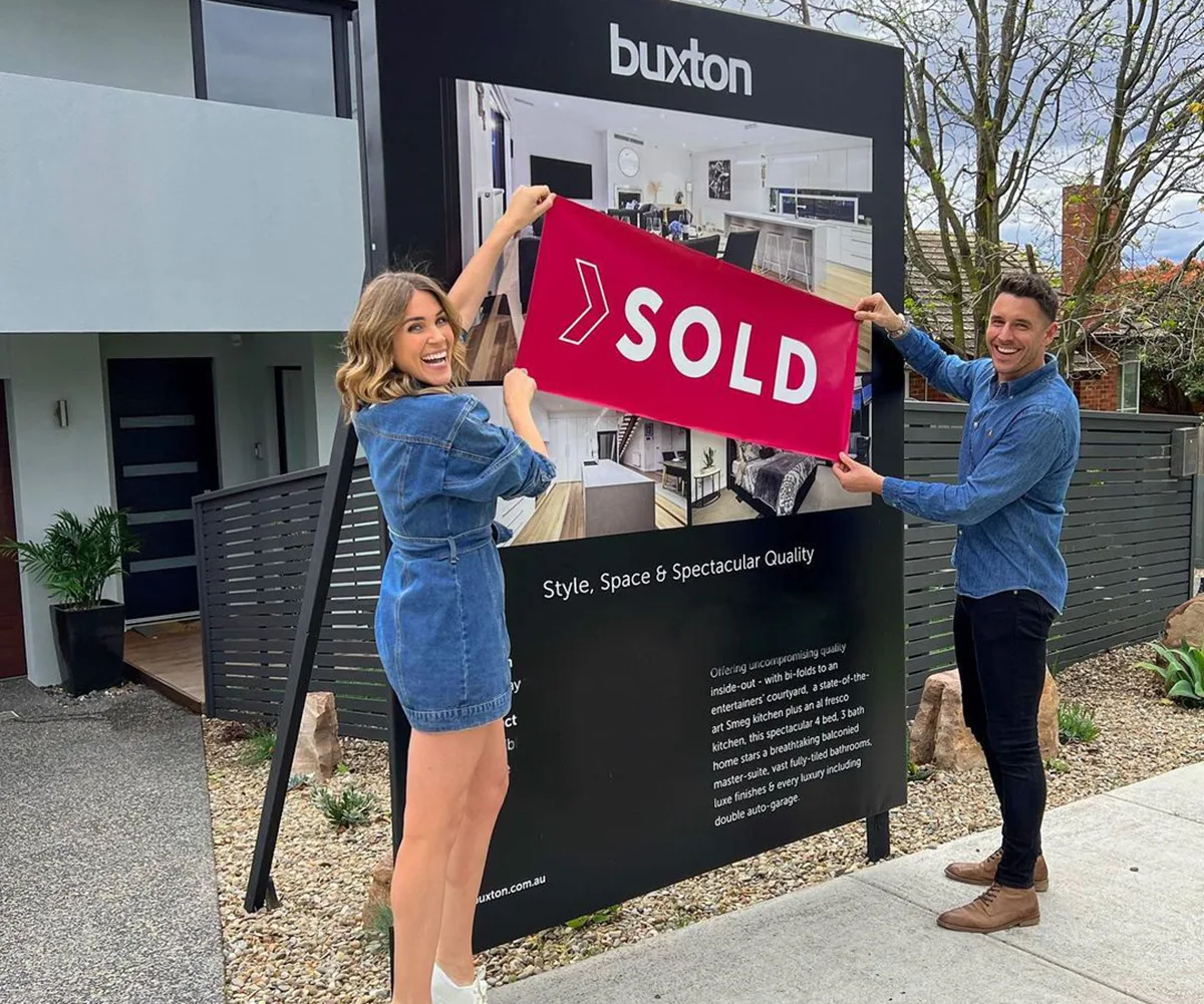 Georgia Love and Lee Elliott celebrate an exciting milestone together