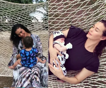 Megan Gale and fiancé Shaun Hampson's cutest family photos