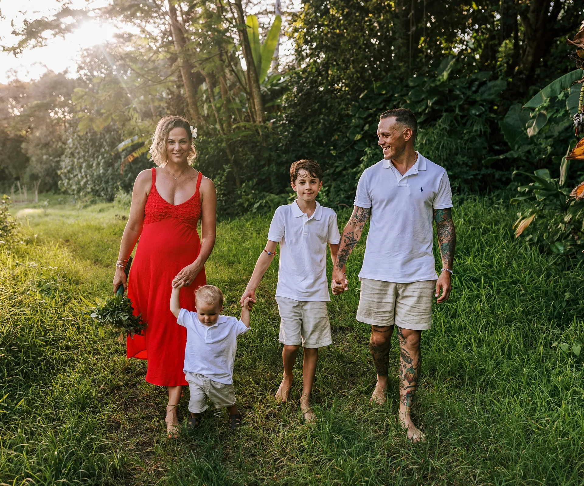 Claire Robbie and Richie Hardcore's surprise island wedding