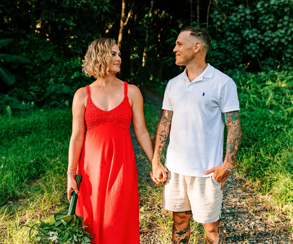 Claire Robbie and Richie Hardcore's surprise island wedding