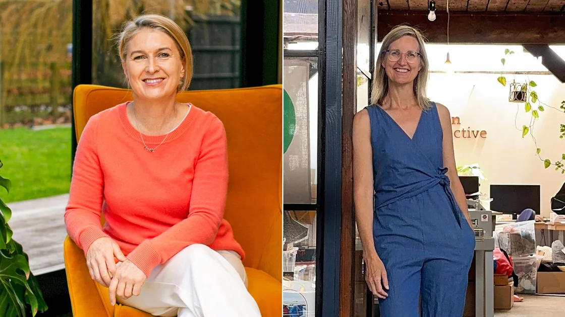 Businesswomen Emma Saunders and Kristy Hunter keep it green