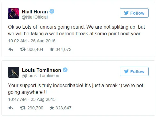 One Direction headed for year-long hiatus