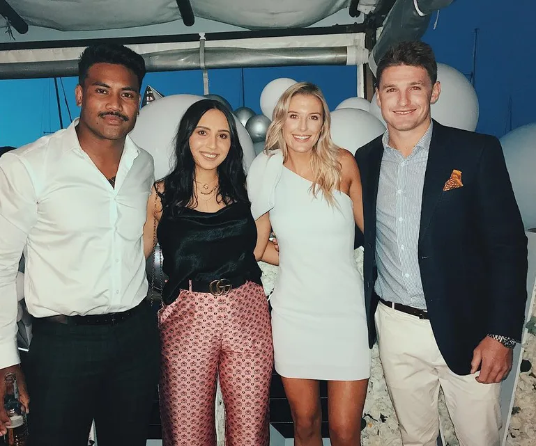 Beauden Barrett and Hannah Laity throw a lavish engagement party