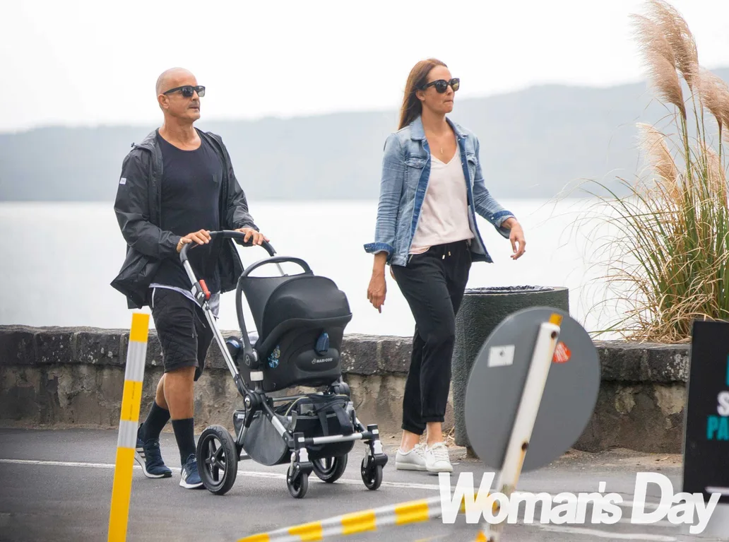 Doting dad Matthew Ridge's adorable stroll with baby Kenzo Axel