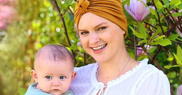 First-time mum's breast cancer battle