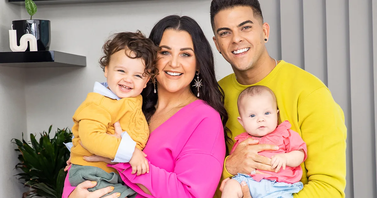 Megan and Andrew Papas' family joy