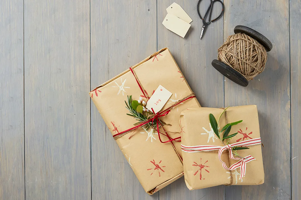 How to create your own Christmas wrapping paper and tags