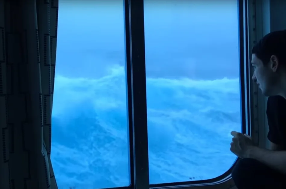 WATCH: Cruise ship hit by 9m waves
