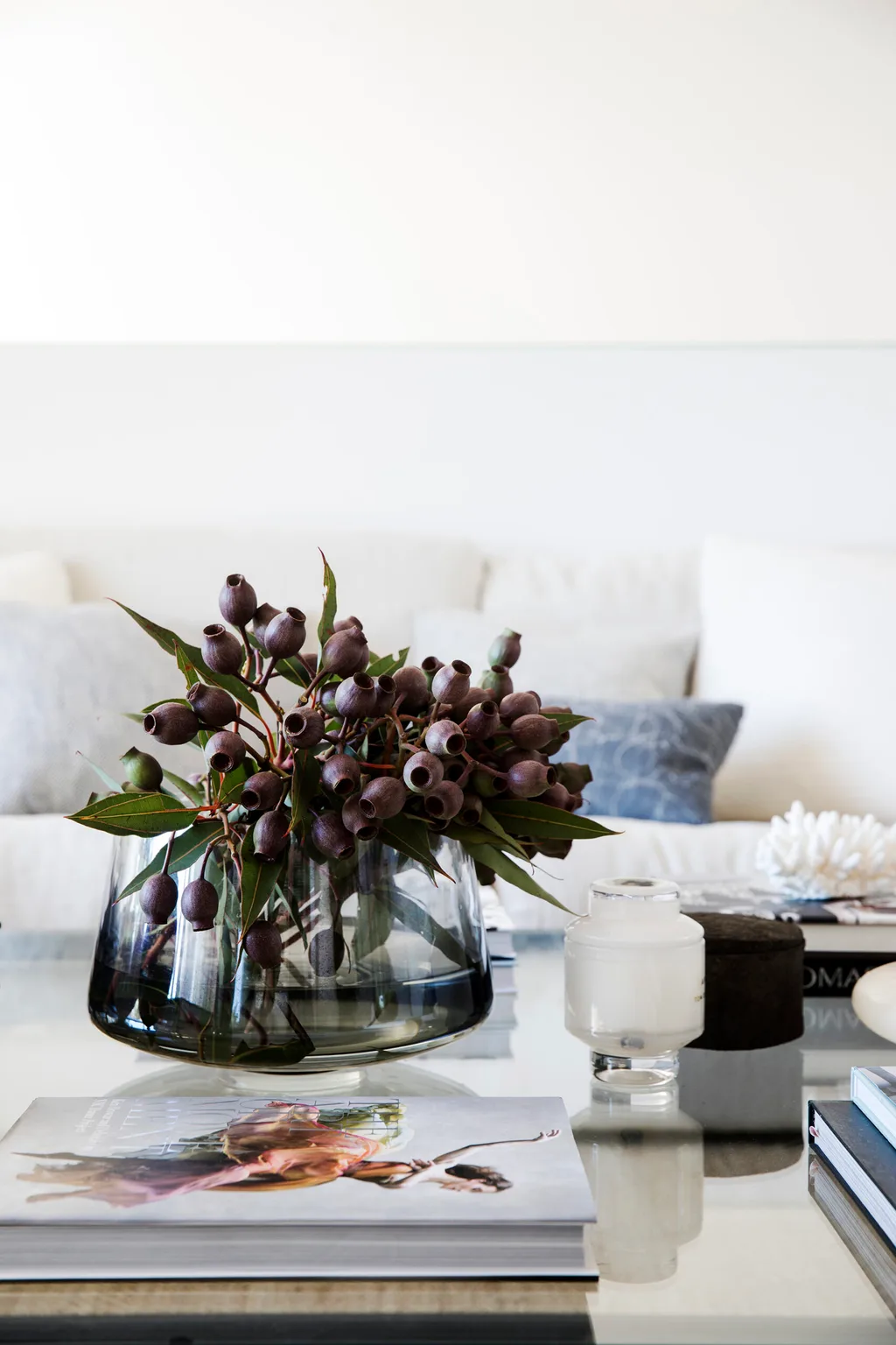 A modern beach house with low-key luxe interior