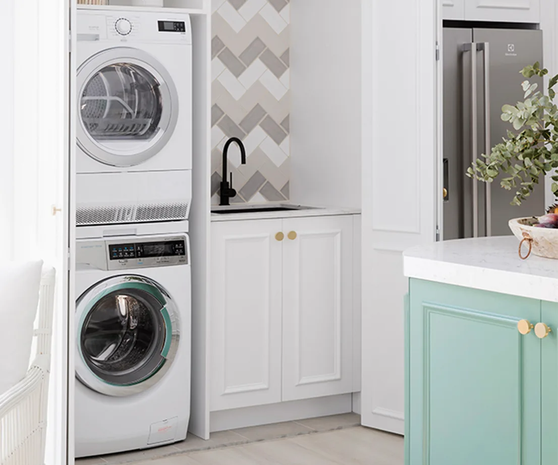 European laundry: design tips for a compact cupboard laundry