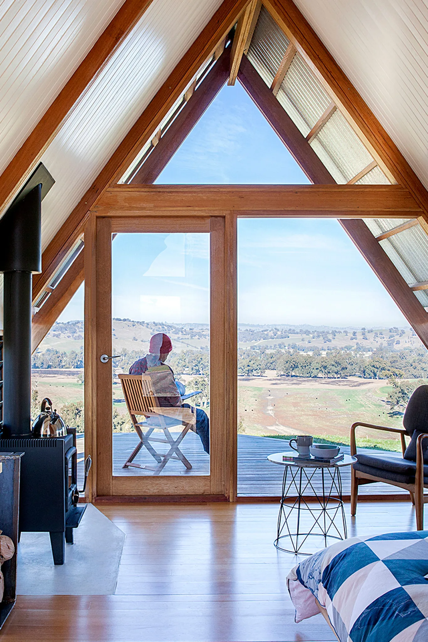 Inside Kimo Estate's luxury cabin near Gundagai, NSW