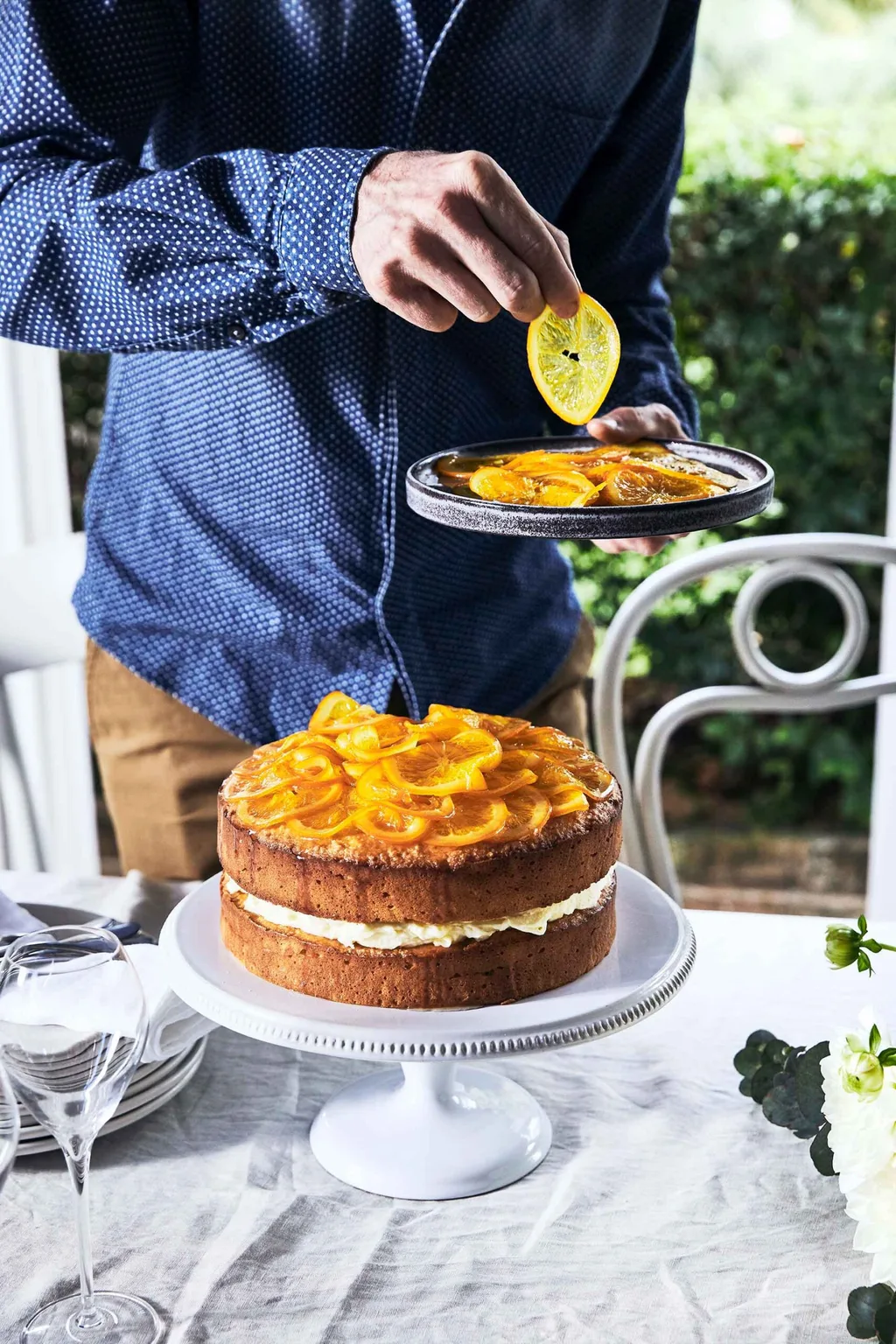 Mandarin cake recipe with mascarpone & lemon curd