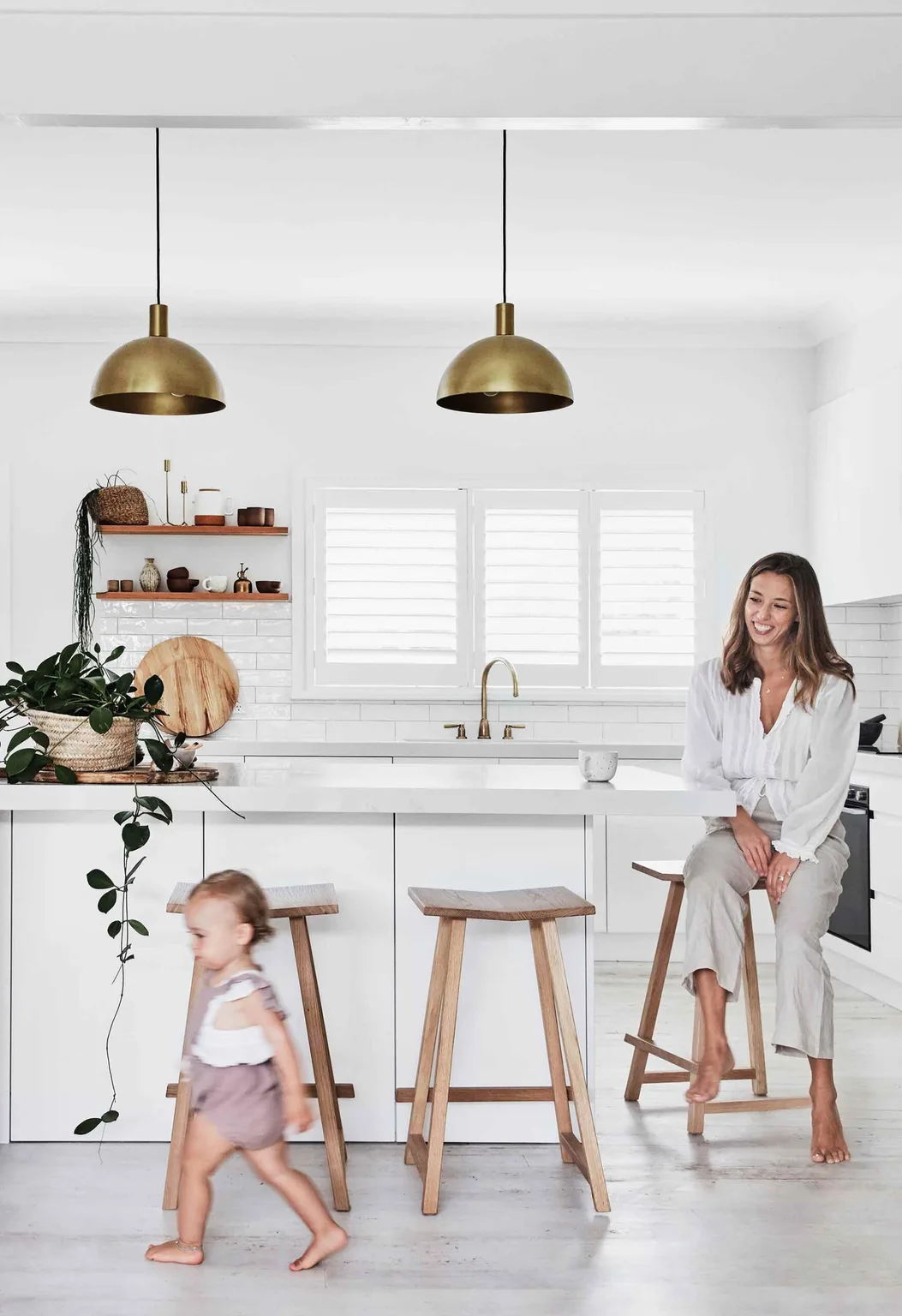 An all-white fibro beach shack with Scandi-style