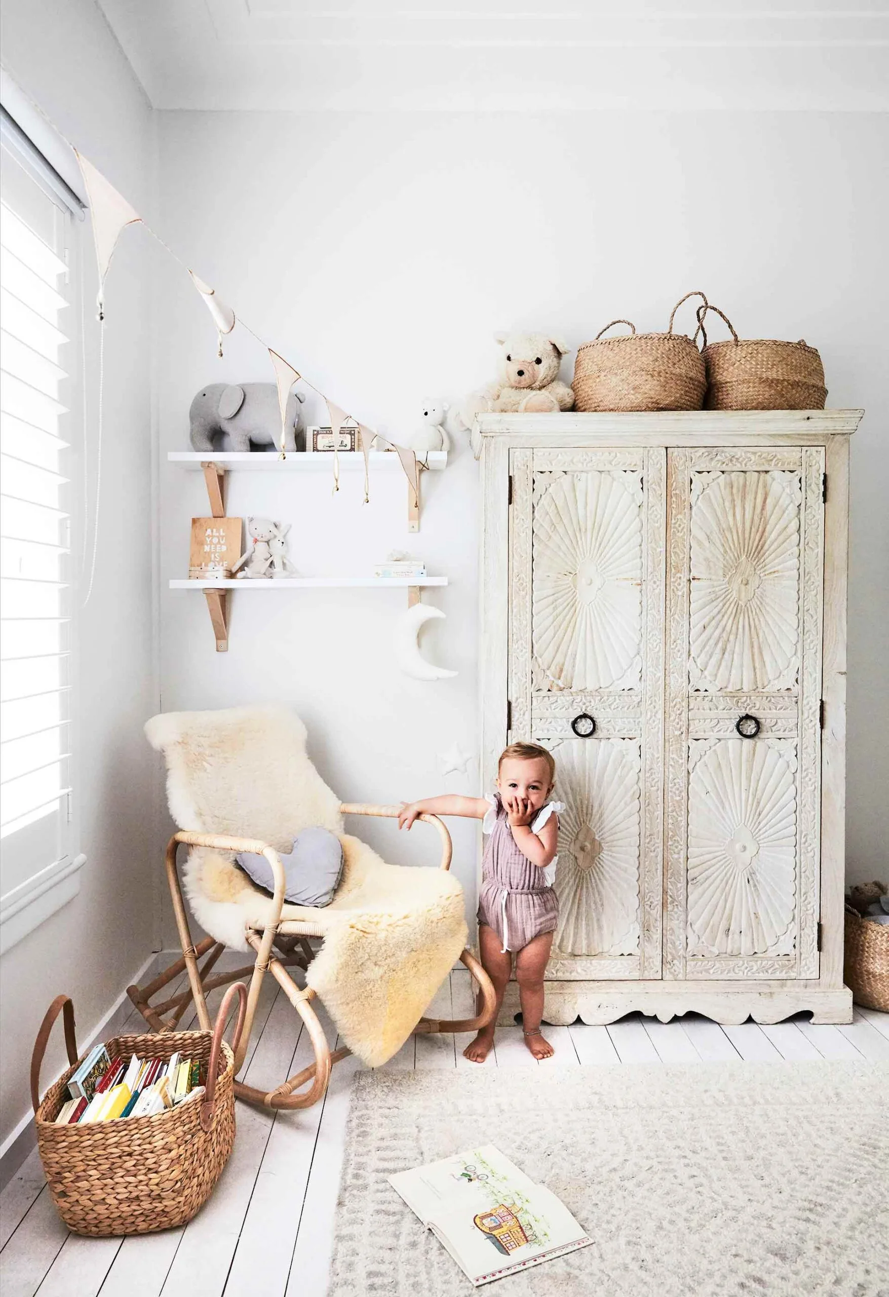 An all-white fibro beach shack with Scandi-style