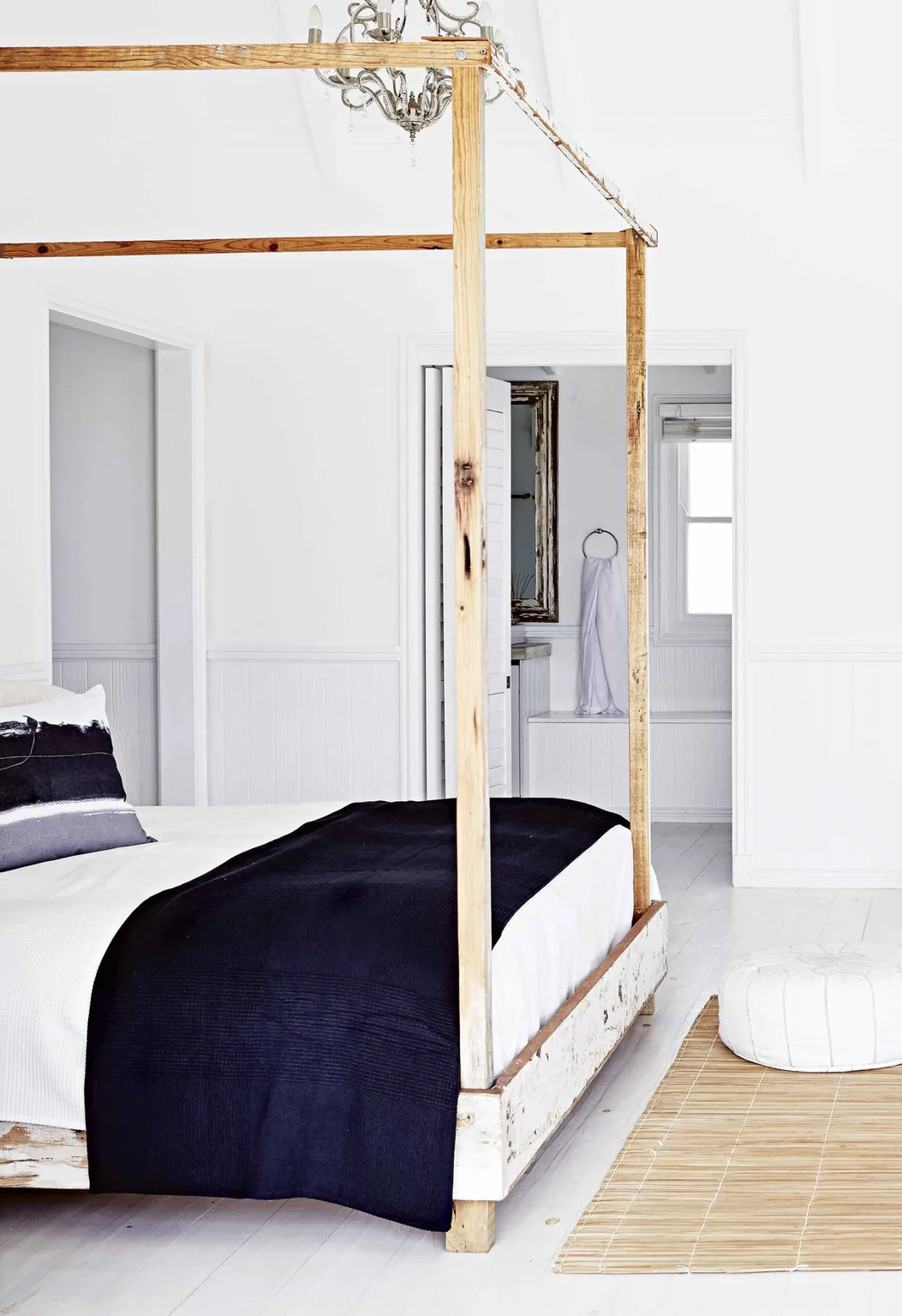 An all-white contemporary beach house in South Africa