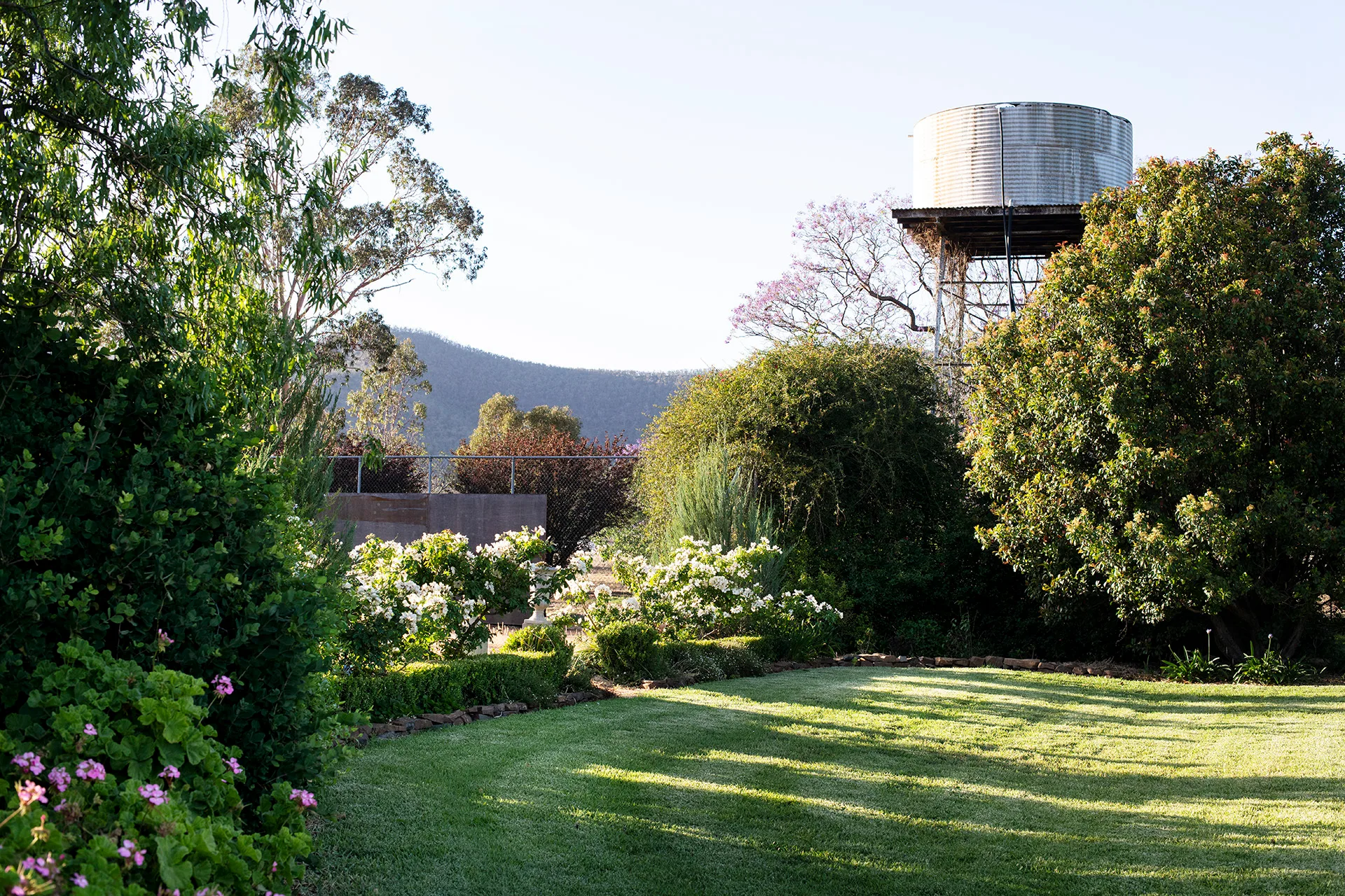 A water-wise rural garden in north-western NSW