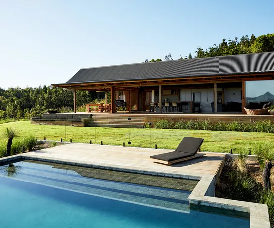 A new barn-style home in the Byron Bay hinterland