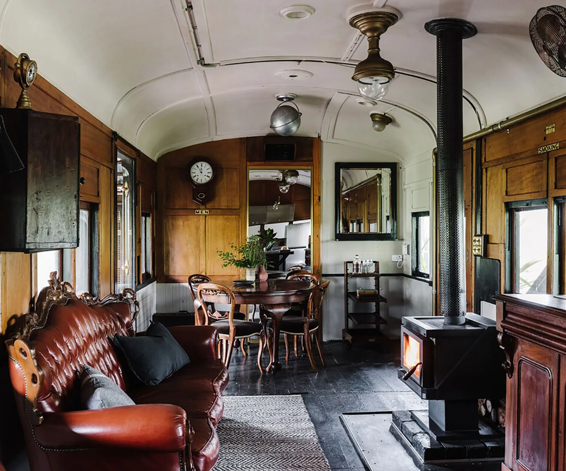 An old steam train carriage turned atmospheric holiday home