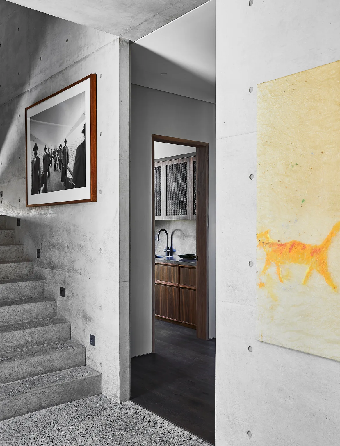 A bland semi transformed into a modernist, art-filled home