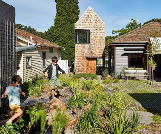 A sustainable renovation and extension that looks like a village
