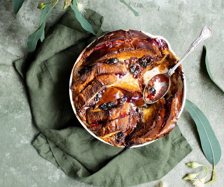 Sour Cherry And Chocolate Bread And Butter Pudding Recipe